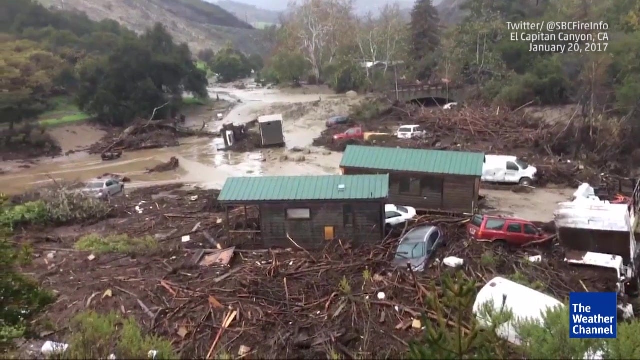 California Flooding Washes Away Cabins, Cars; 20+ Rescued - Videos from ...