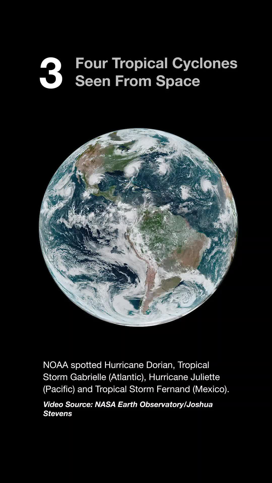 Four Tropical Cyclones Seen From Space - Videos from The Weather Channel