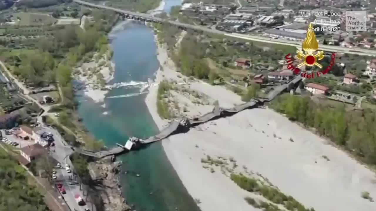 Italy Bridge Collapse Injures Driver - Videos from The Weather Channel