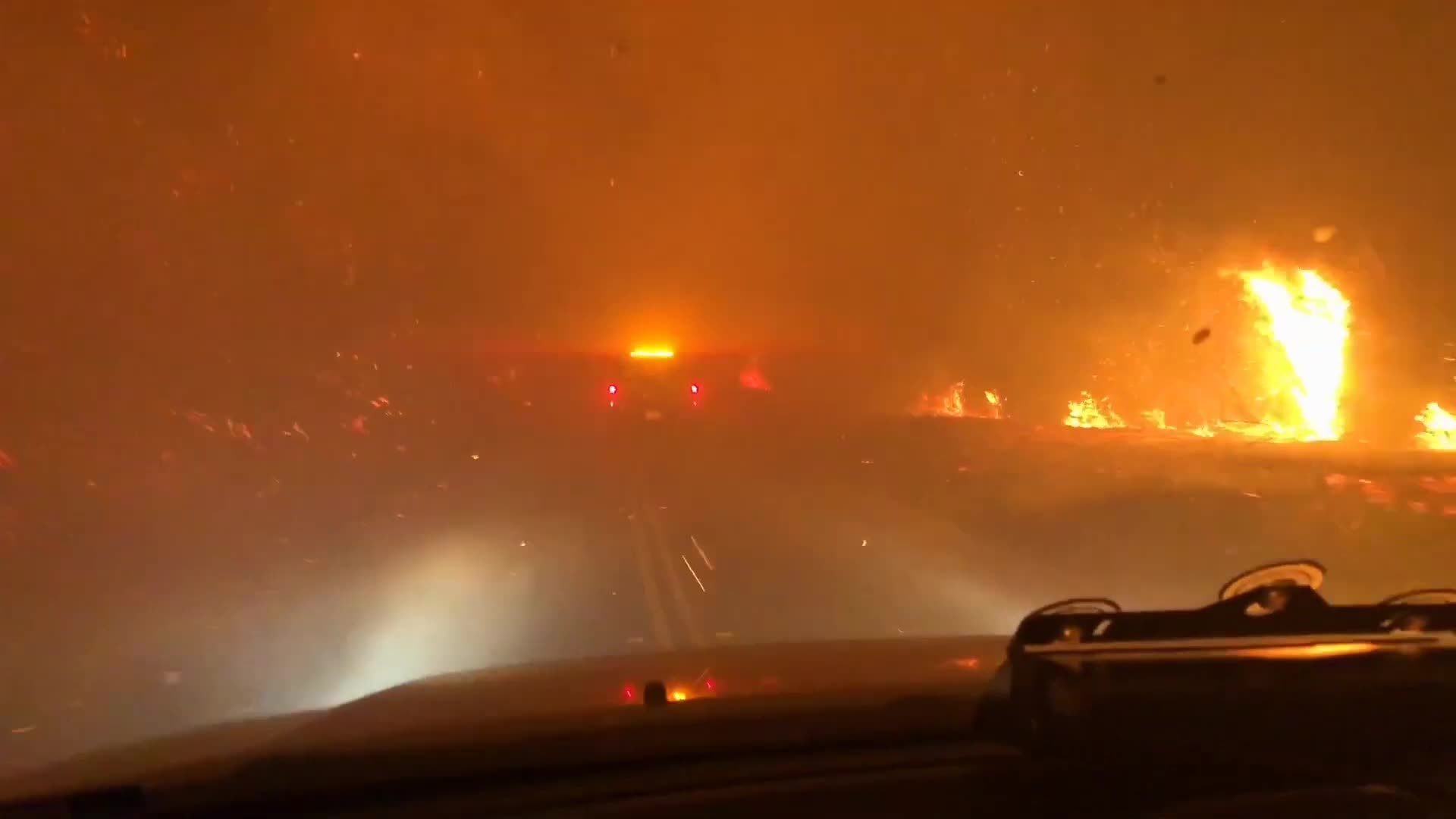 Terrifying Drive Through Flames Captured in Northern California ...