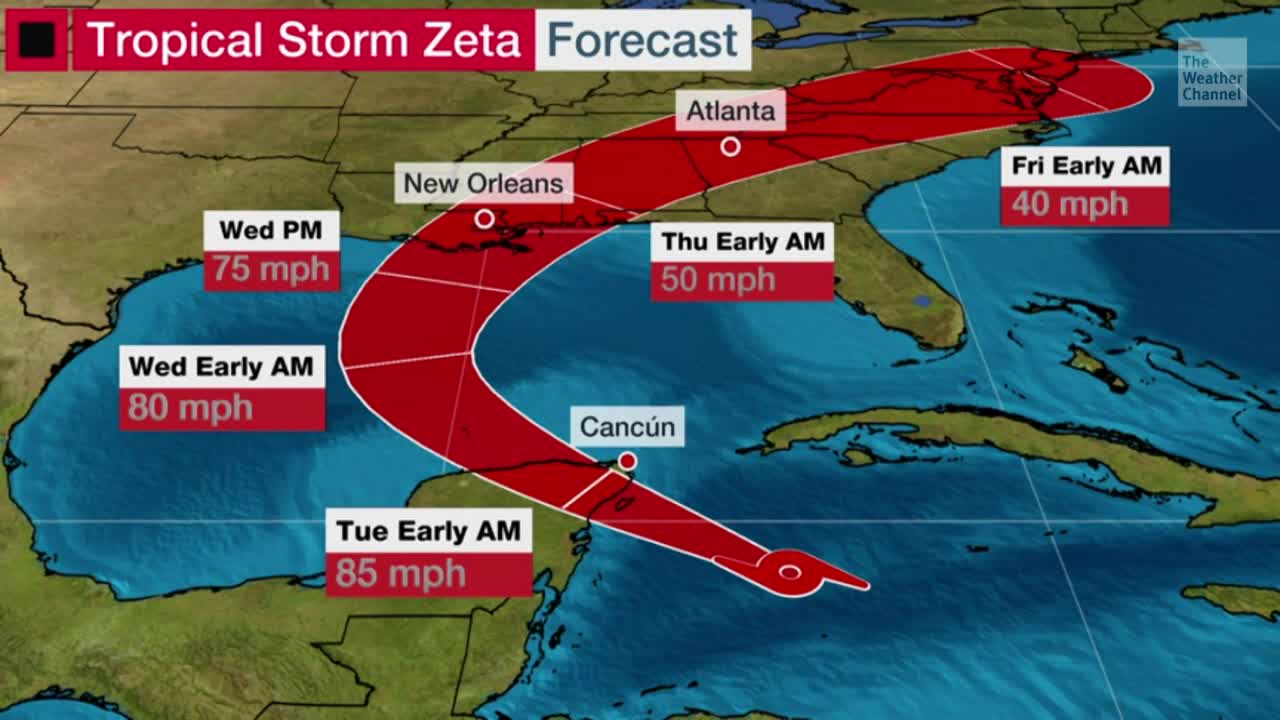 Tropical Storm Zeta Gaining Strength - Videos from The Weather Channel