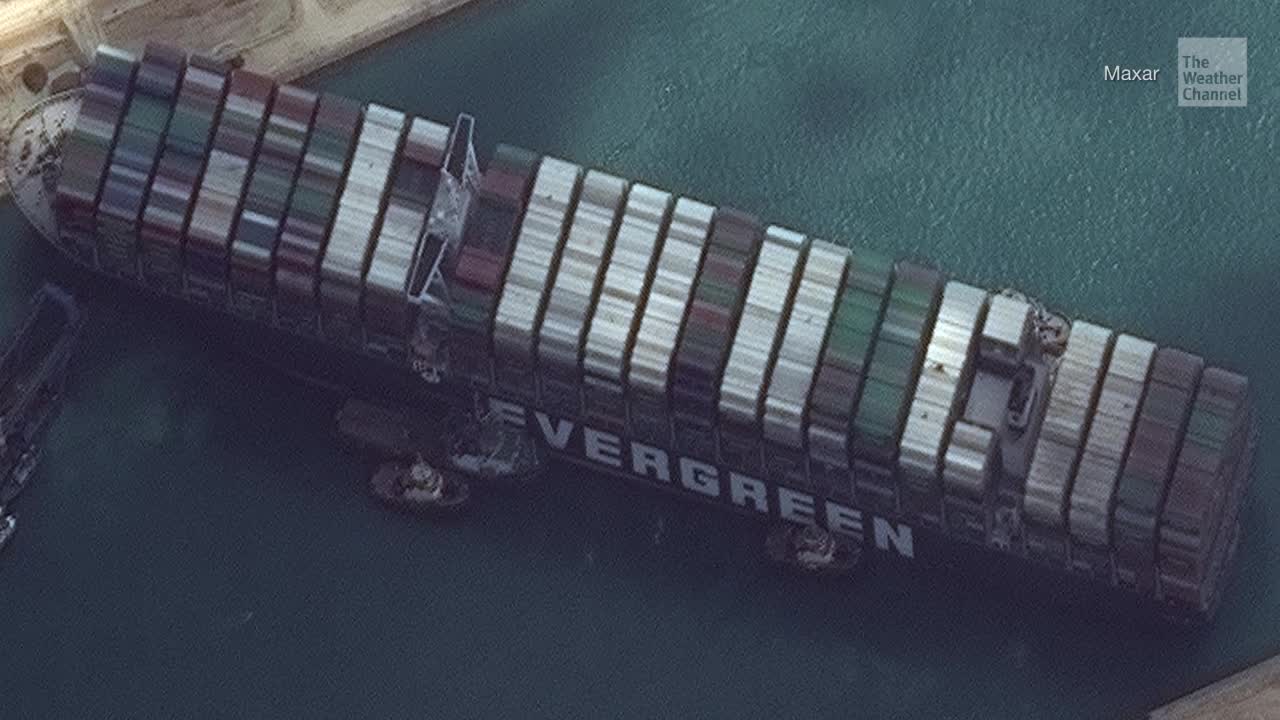 Trapped Ship So Large, It Can Be Seen From Space - Videos from The ...