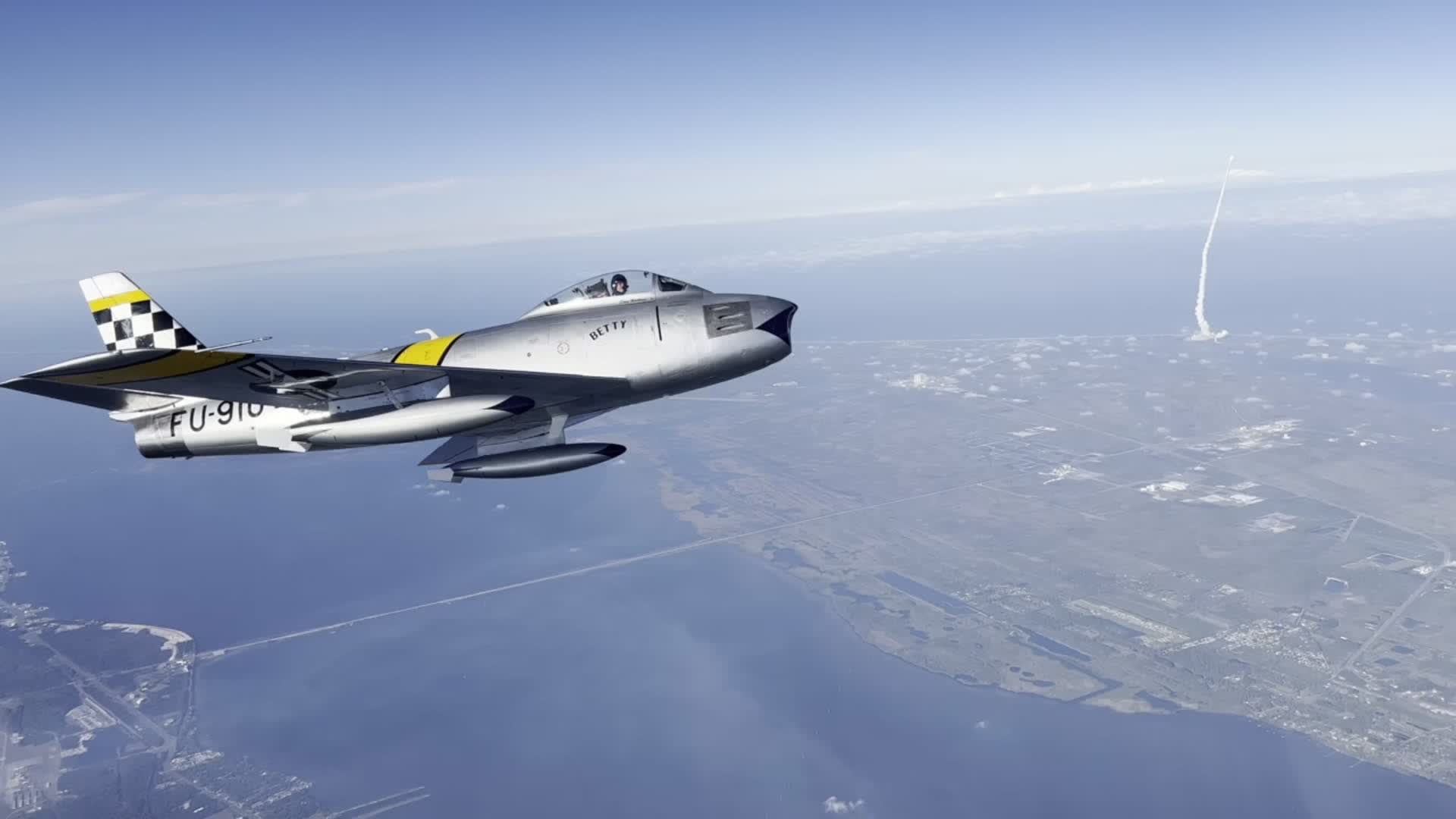 Vintage Fighter Jet Soars as Rocket Launches - Videos from The Weather ...