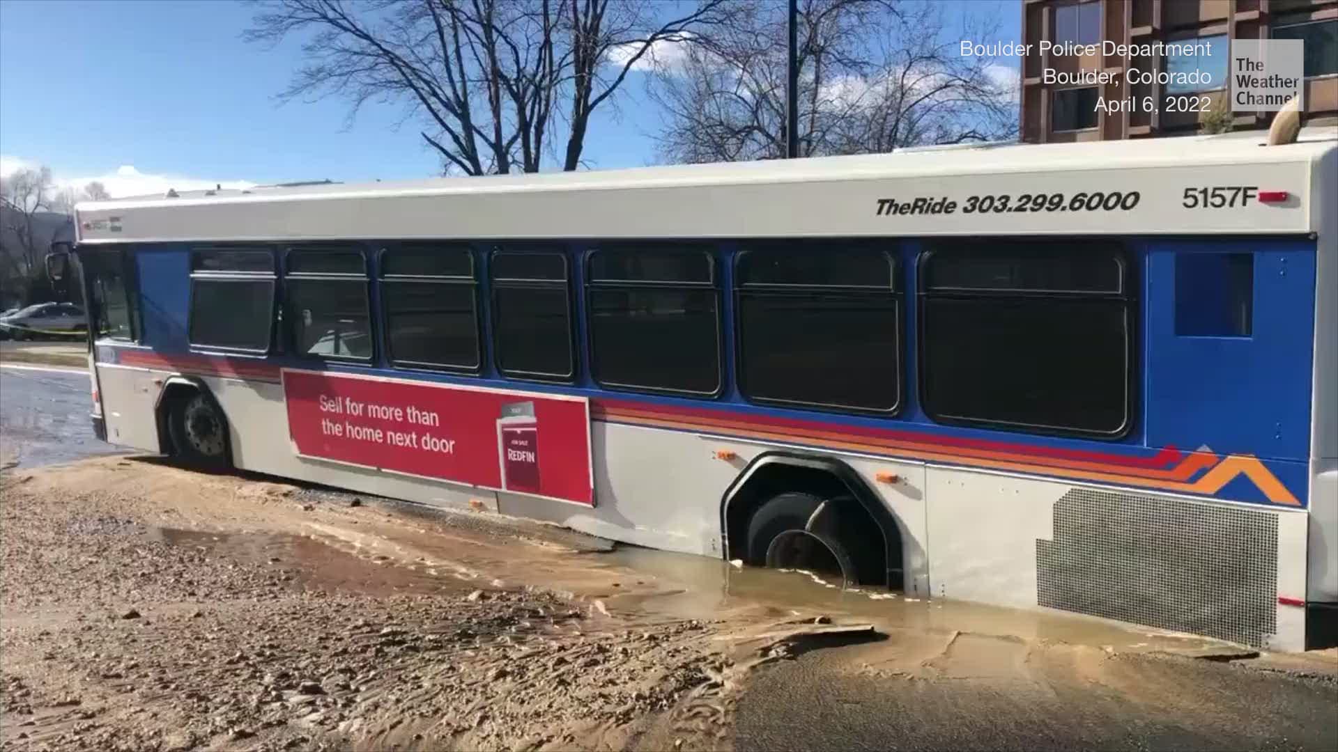 Bus Freed From Sinkhole in Colorado - Videos from The Weather Channel