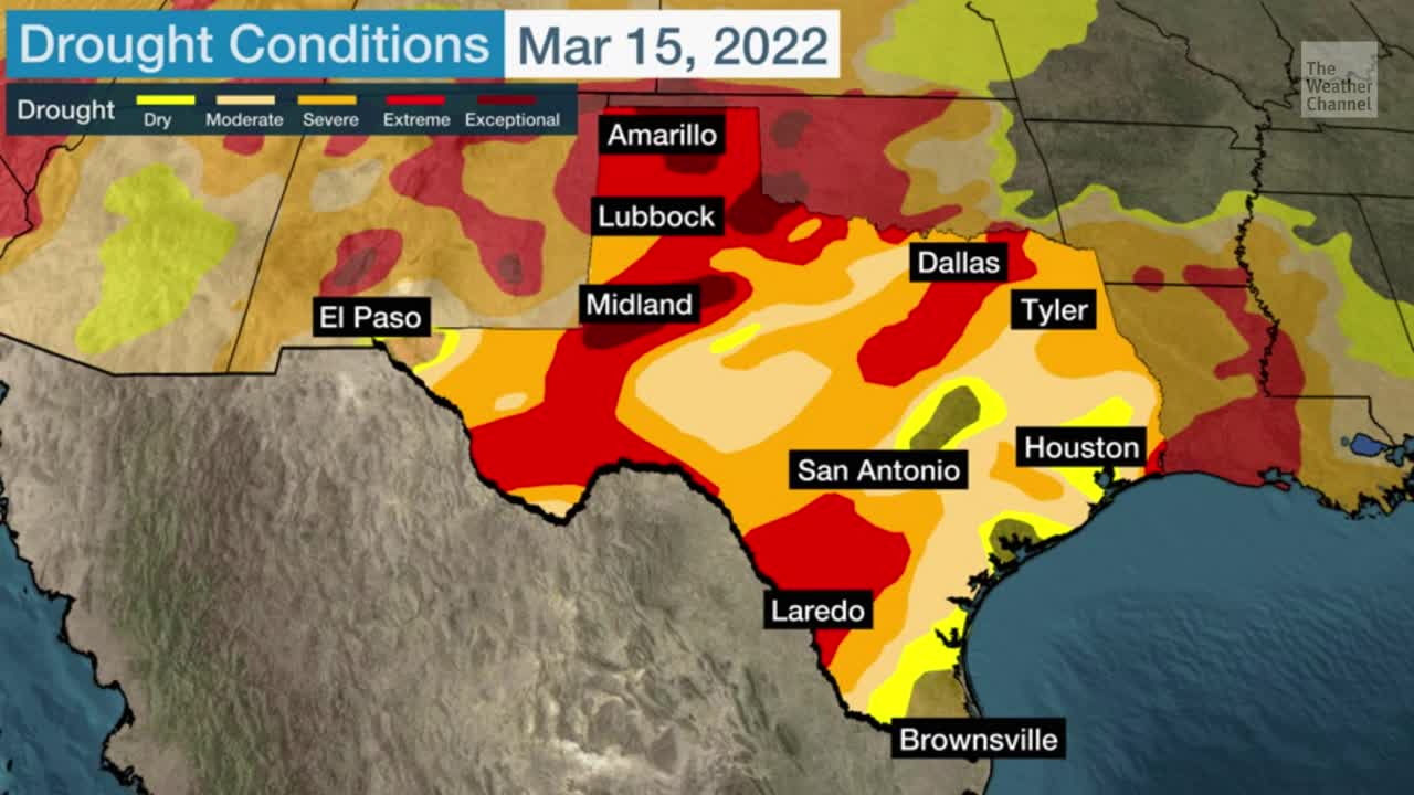 Texas In Most Widespread Drought Since 2011 - Videos from The Weather ...