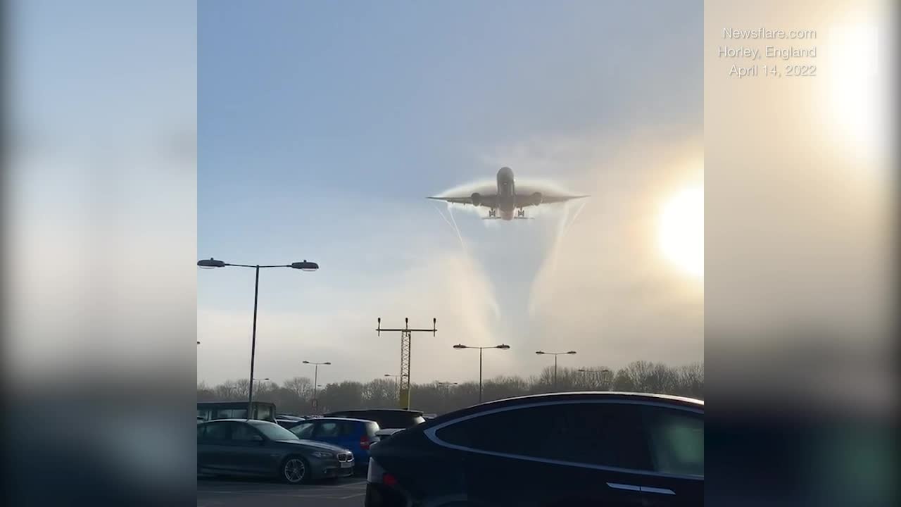 Jet Emerges From Fog Like a Mythical Beast - Videos from The Weather ...