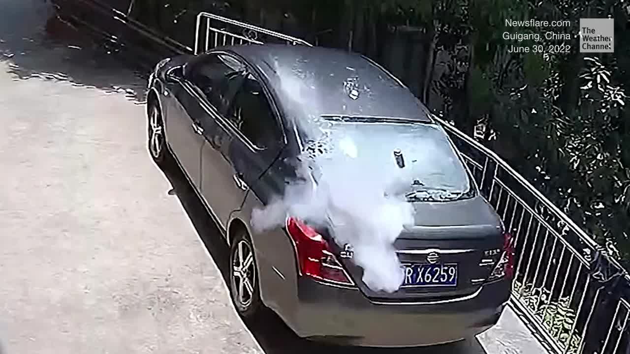 Explosion Rocks Parked Car - Videos from The Weather Channel