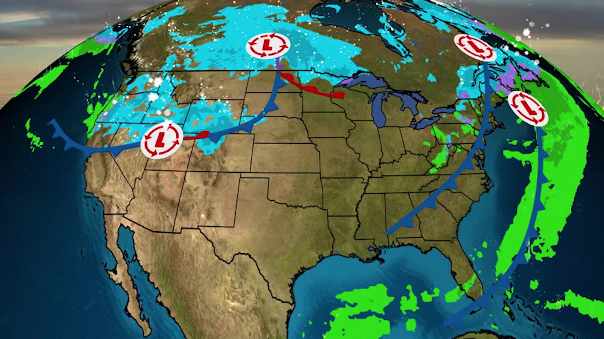 Your Weather To Start The Week National Forecast Videos From The
