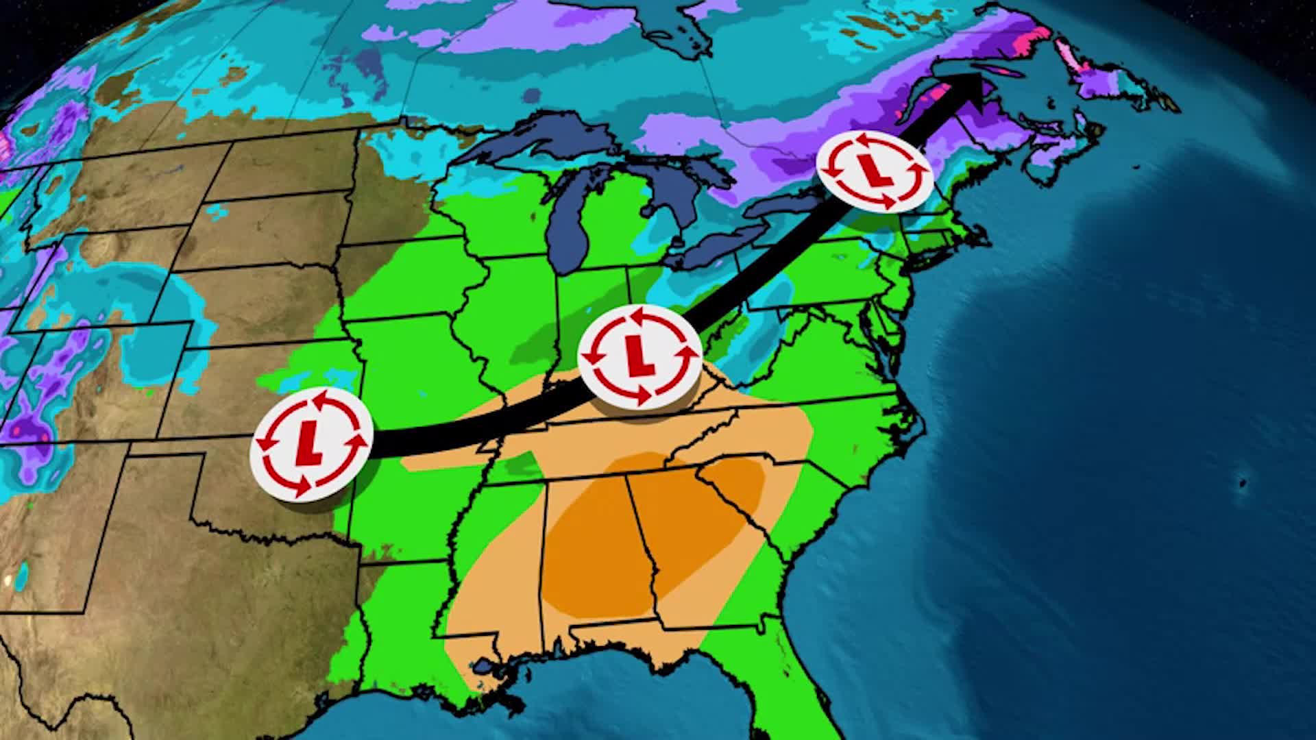 Severe Weather, Rain, Snow To Accompany Eastern Storm Thursday - Videos ...
