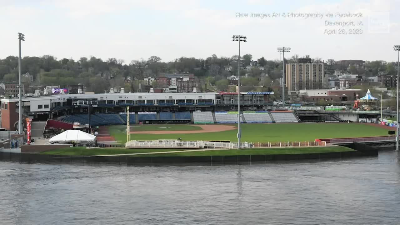 Rising River Creeps Toward Baseball Stadium - Videos from The Weather ...