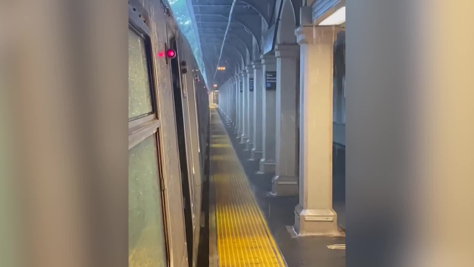 Downpour Goes Right Into Subway Train - Videos from The Weather Channel