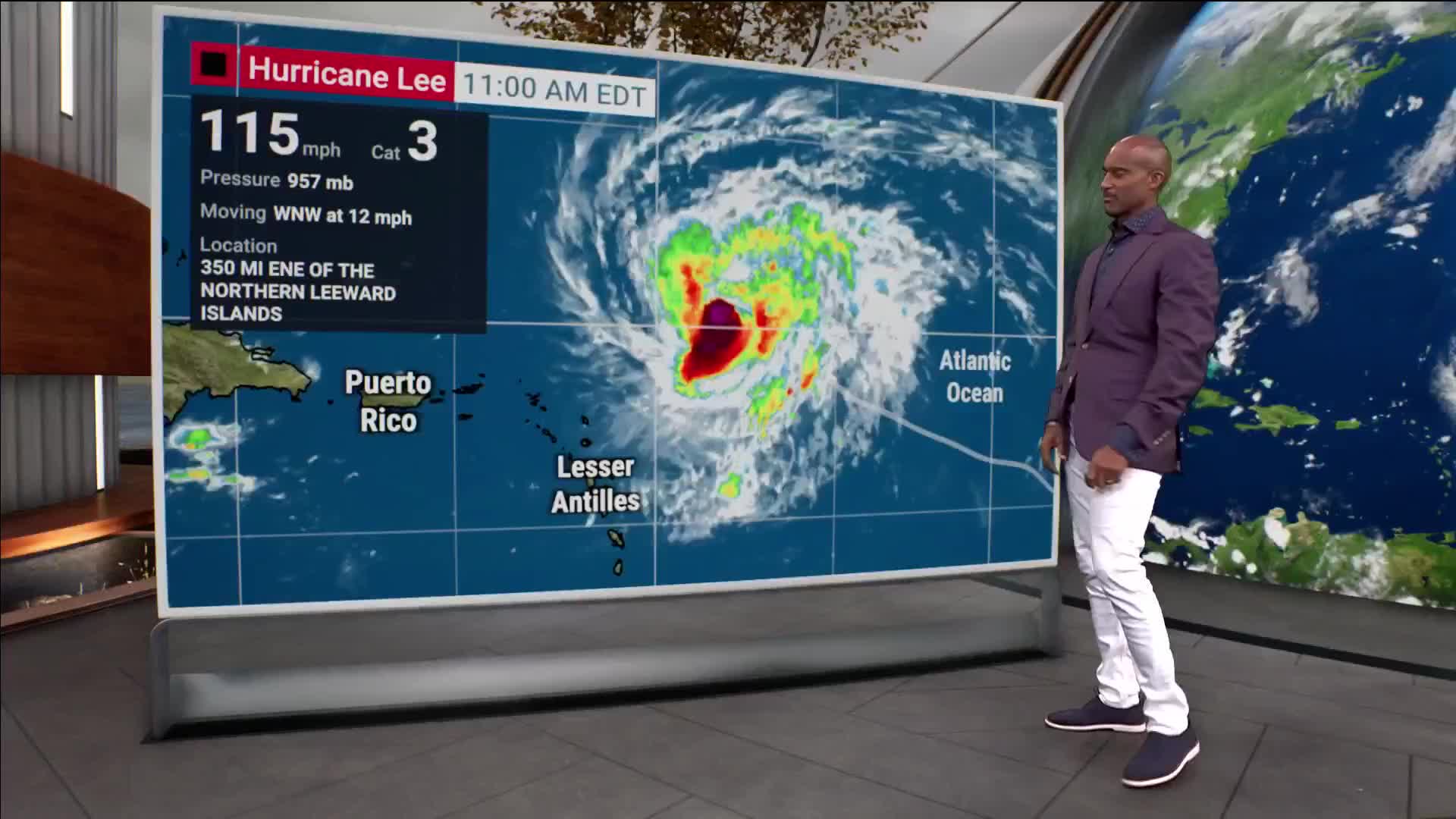 Hurricane Lee Still A Major Hurricane With 115mph Winds - Videos from ...