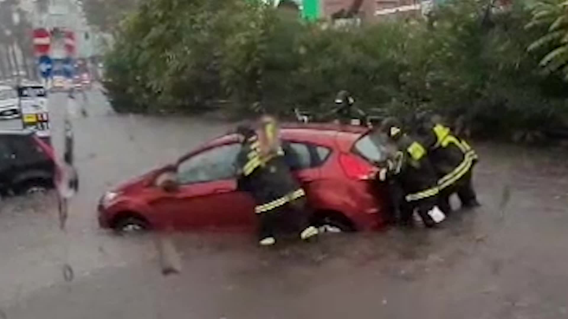 Roman Firefighter Rescue In Flooding - Videos from The Weather Channel