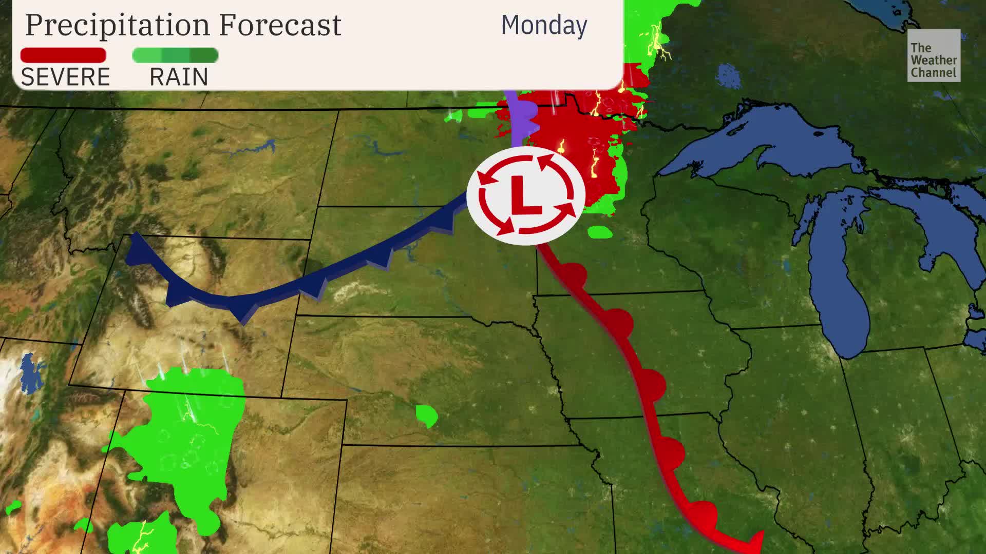 Stormy Start To The Week For The Midwest - Videos from The Weather Channel