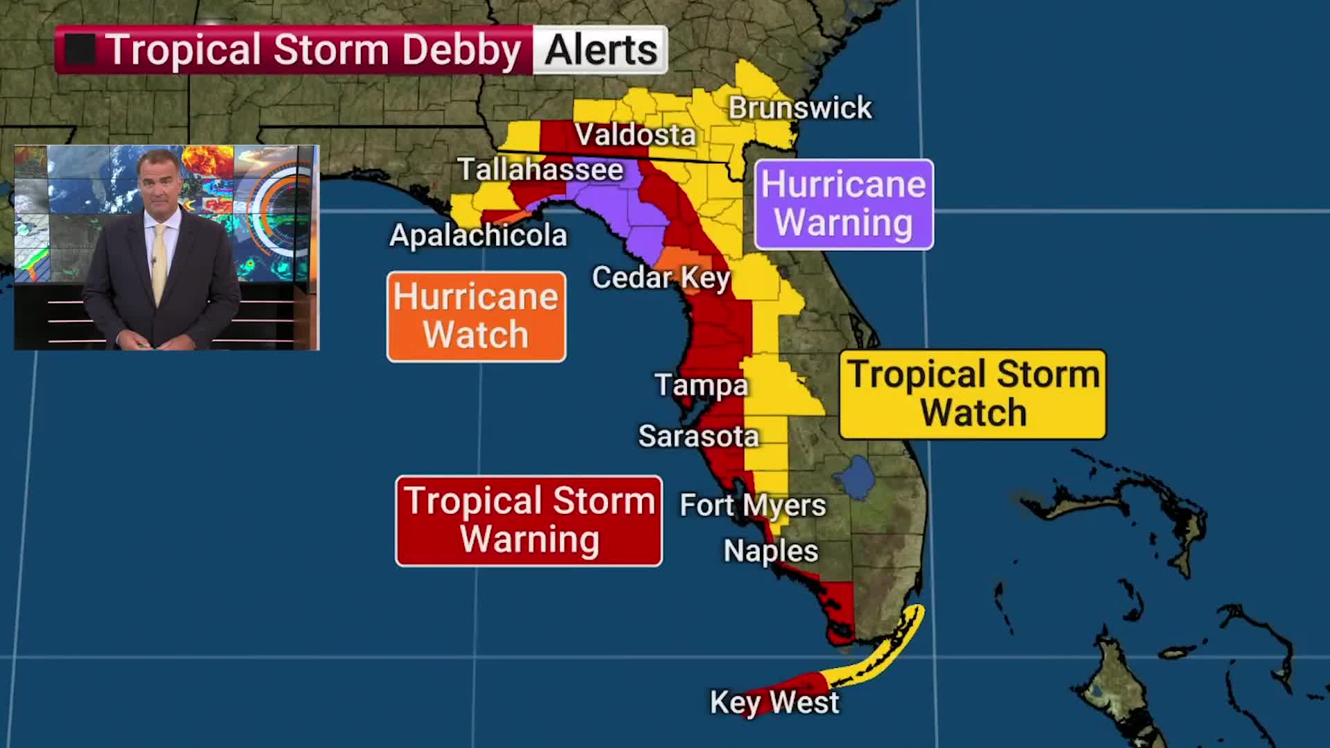 Debby's Watches And Warnings For Florida - Videos from The Weather Channel