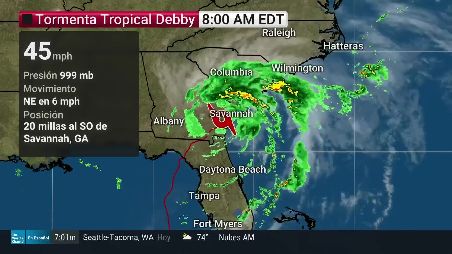 Seguimiento de la Tormenta Tropical Debby - Videos de The Weather Channel