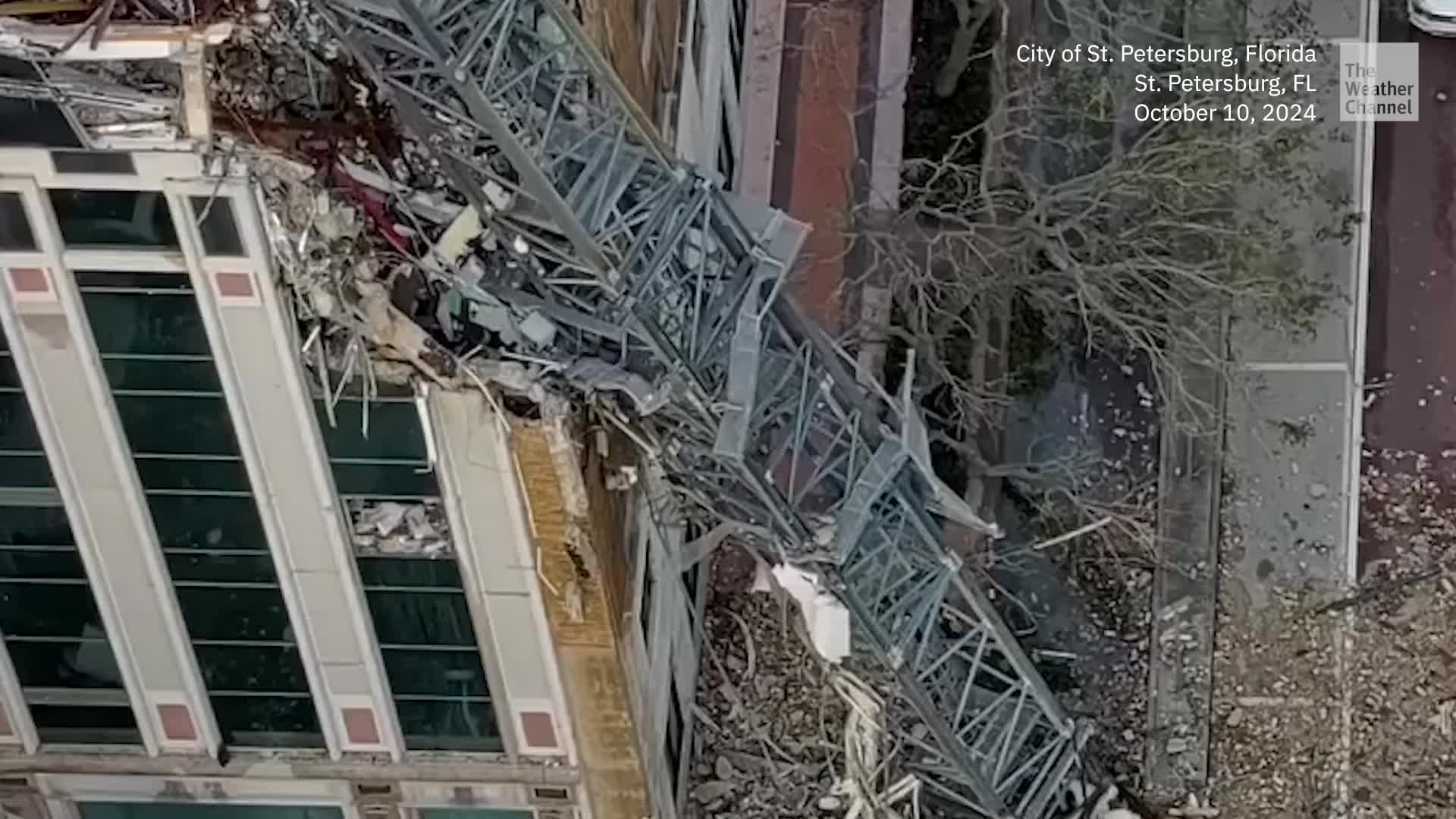 Drone: Toppled Crane, Debris-Strewn Streets Of St. Petersburg - Videos ...
