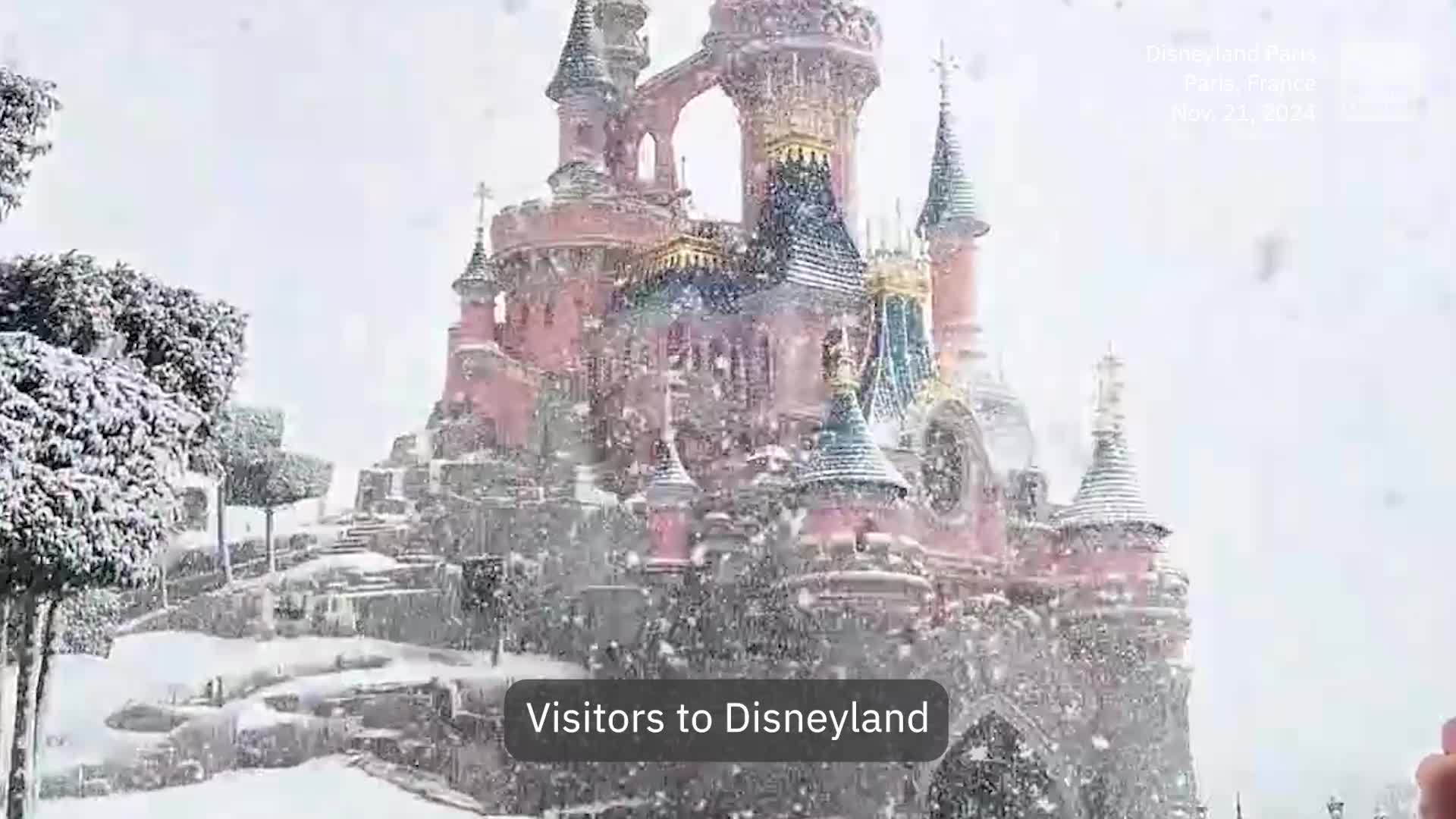 Rare Snow At Disneyland Paris - Videos from The Weather Channel