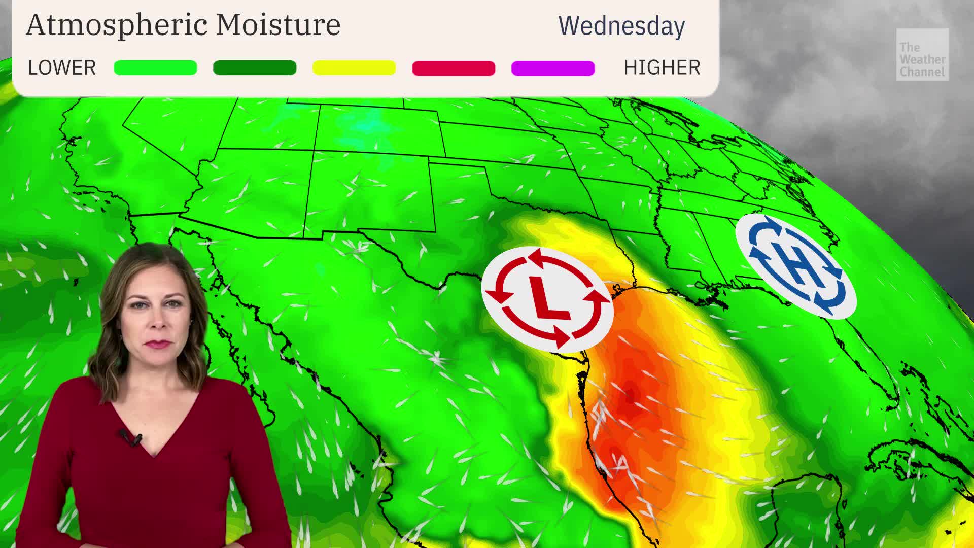 Texas, Deep South: Rain Returns Midweek - Videos from The Weather Channel
