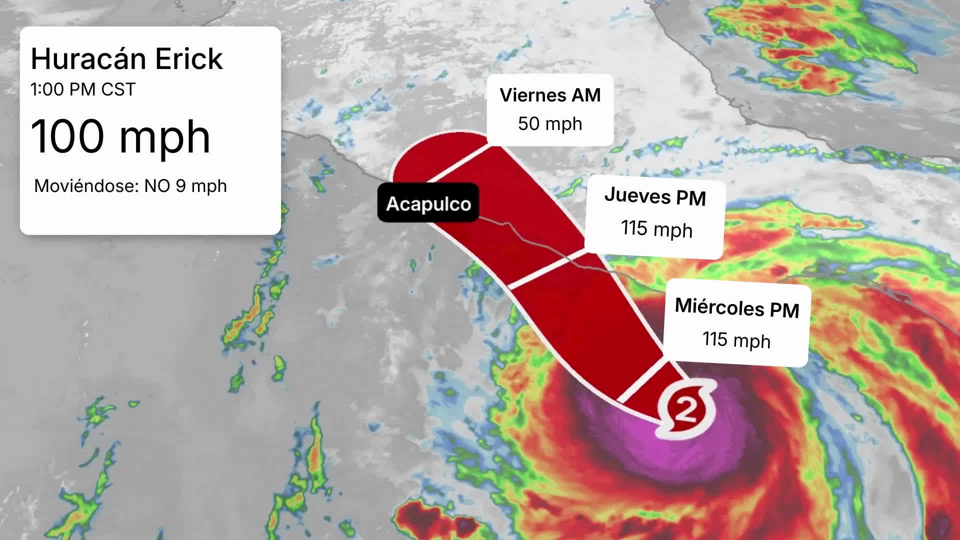 Huracán Erick Se Fortalece A Categoría 2 - Videos de The Weather Channel
