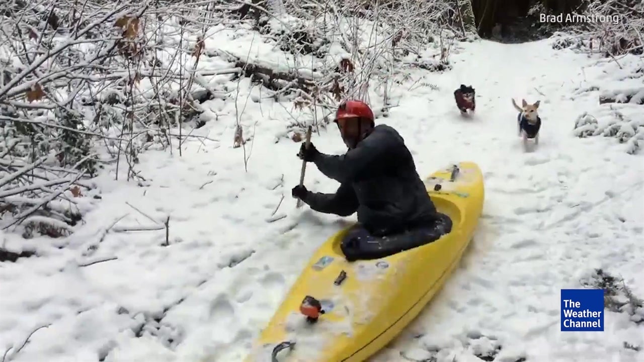 Canadian Man Kayaks in Snowy Forest - Videos from The Weather Channel