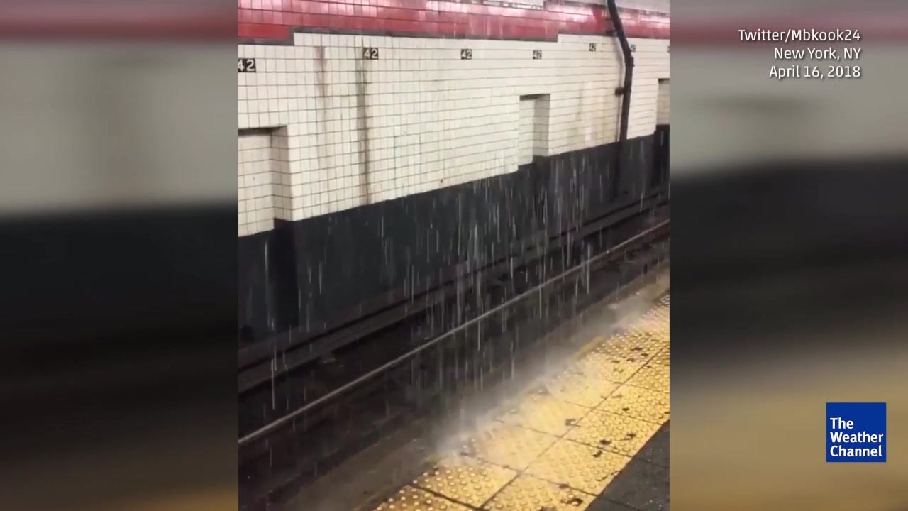 Downpour Inside New York’s Subway - Videos from The Weather Channel