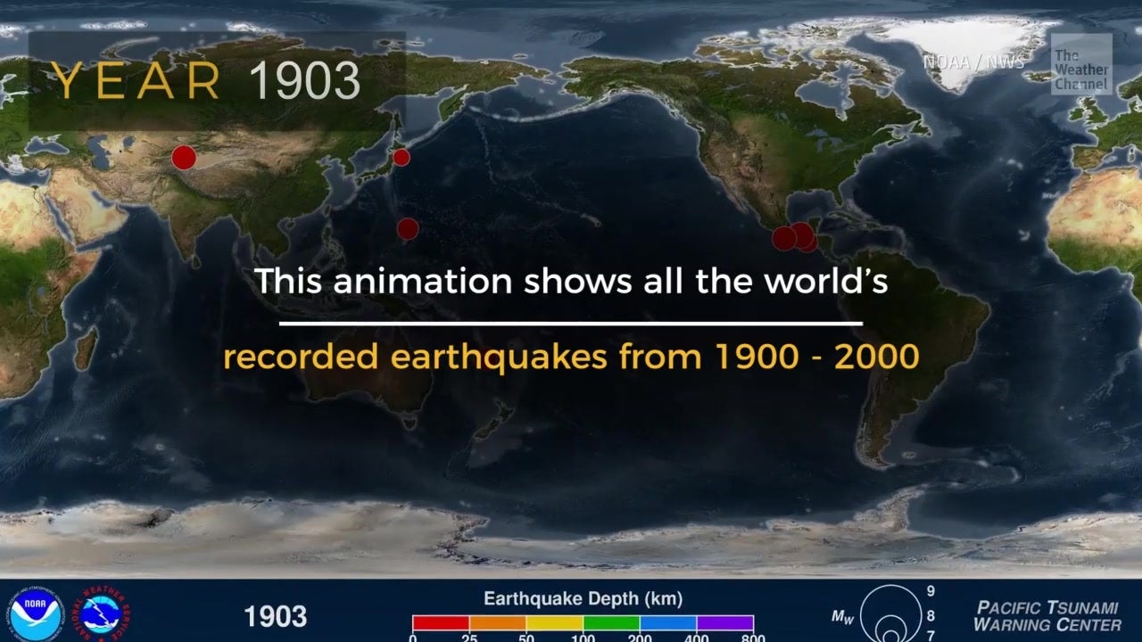All World’s Earthquakes from 1900 - 2000 - Videos from The Weather Channel