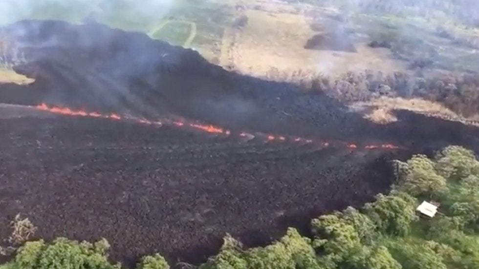 Lava Bombs Shot 500’ Up From Crack - Videos from The Weather Channel